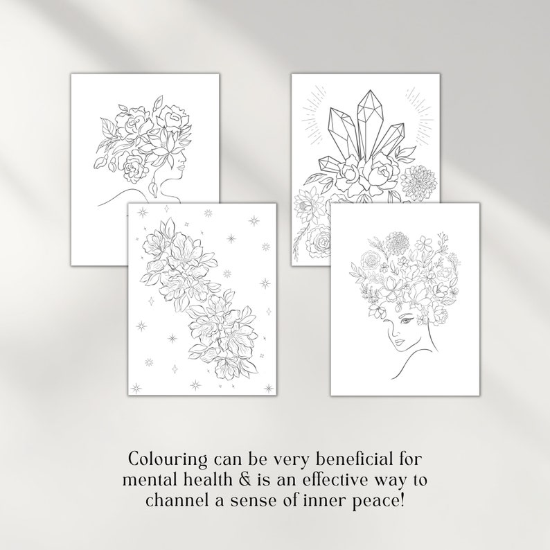 Women & Floral Colouring Pages, Female Empower Coloring Sheets ...