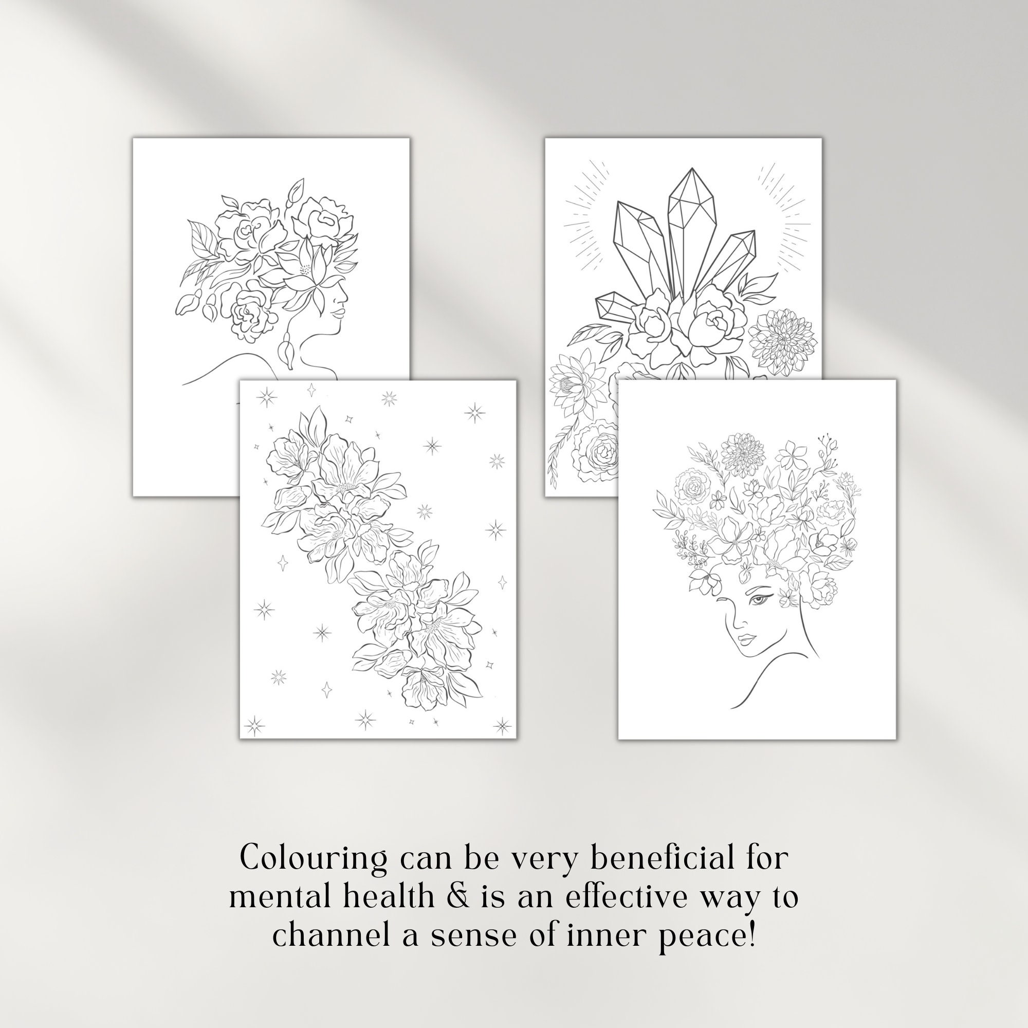 Women & Floral Colouring Pages, Female Empower Coloring Sheets ...