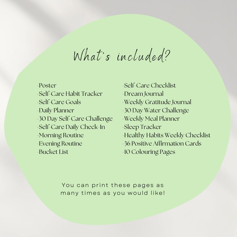 Self Care Printable Planner Self Love Journal Self Care - Etsy