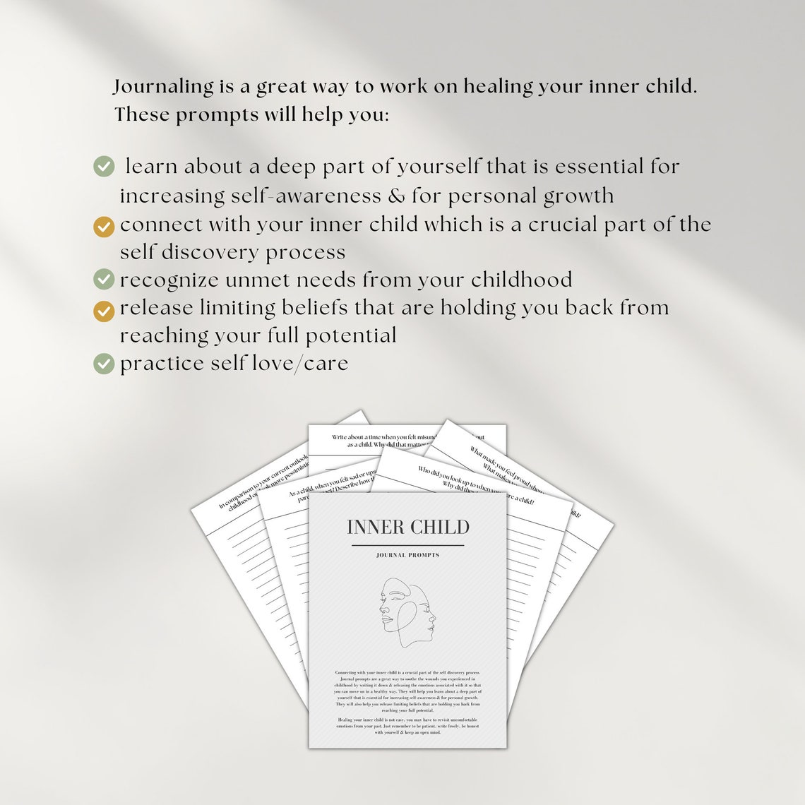 Inner Child Journal Prompts Inner Child Workbook Inner Child - Etsy