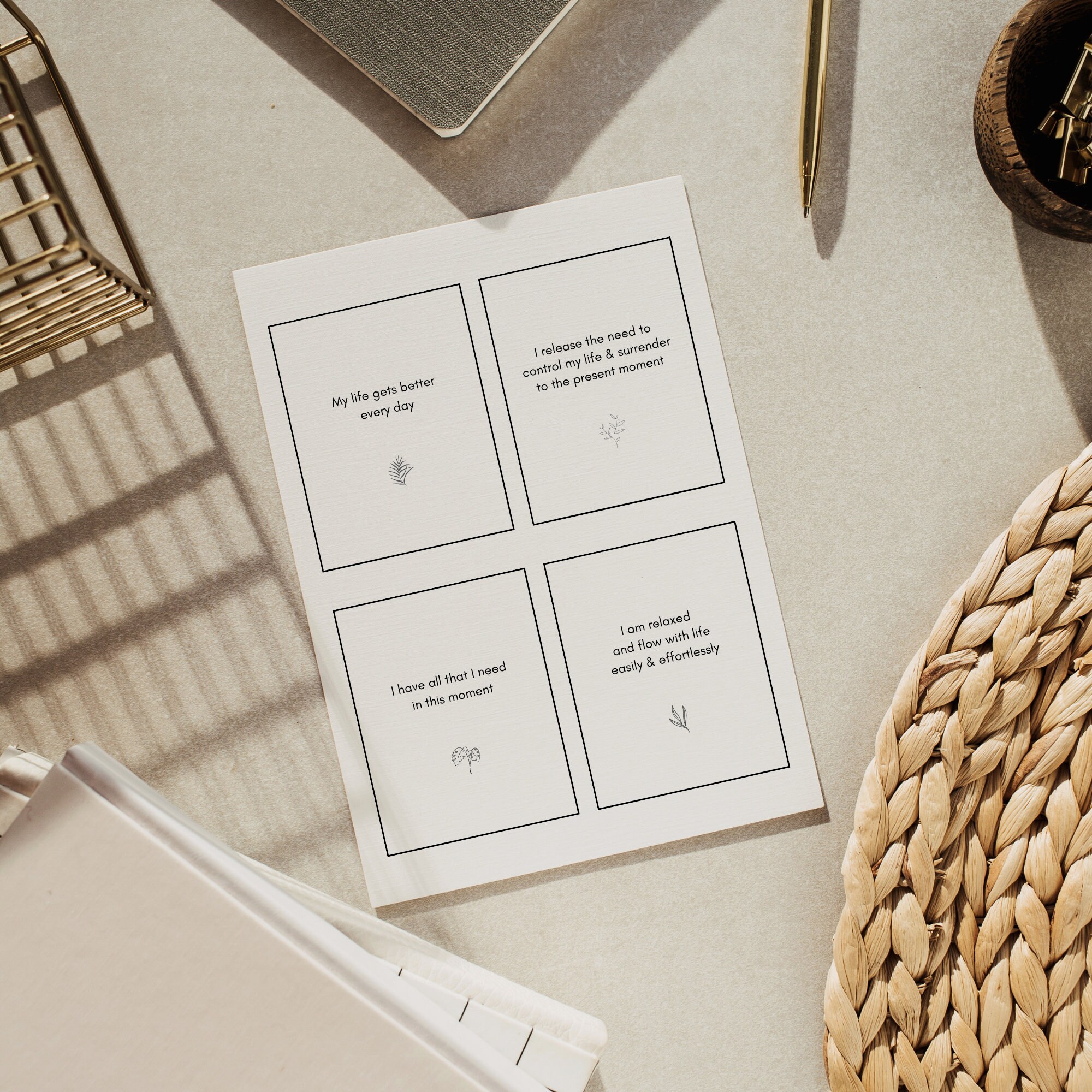 24 Printable Affirmation Cards for Inner Peace, Positive Quote Cards ...