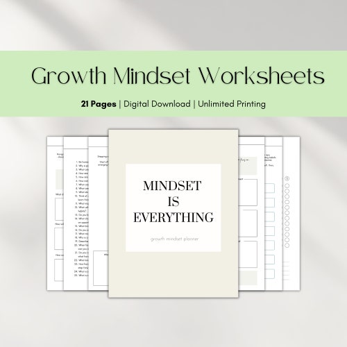 Growth Mindset Planner Printable Mindset Journal Mindset - Etsy Canada