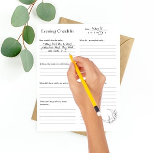 Evening Check in Journal, Evening Mindfulness Journal Template, Daily ...