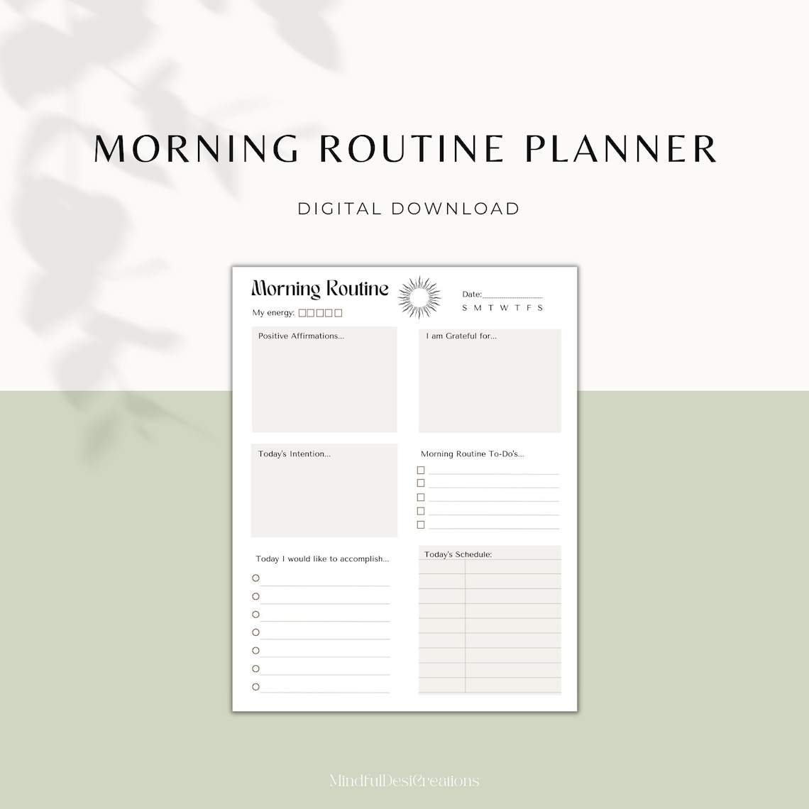 Morning Routine Planner, Morning Routine Printable, Morning Routine ...