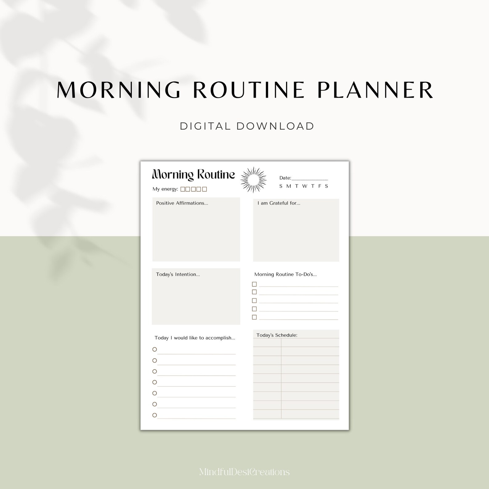 Morning Routine Planner, Morning Routine Printable, Morning Routine ...