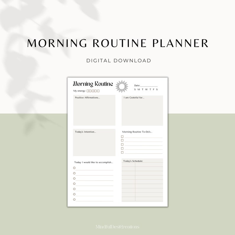 Morning Routine Planner, Morning Routine Printable, Morning Routine ...