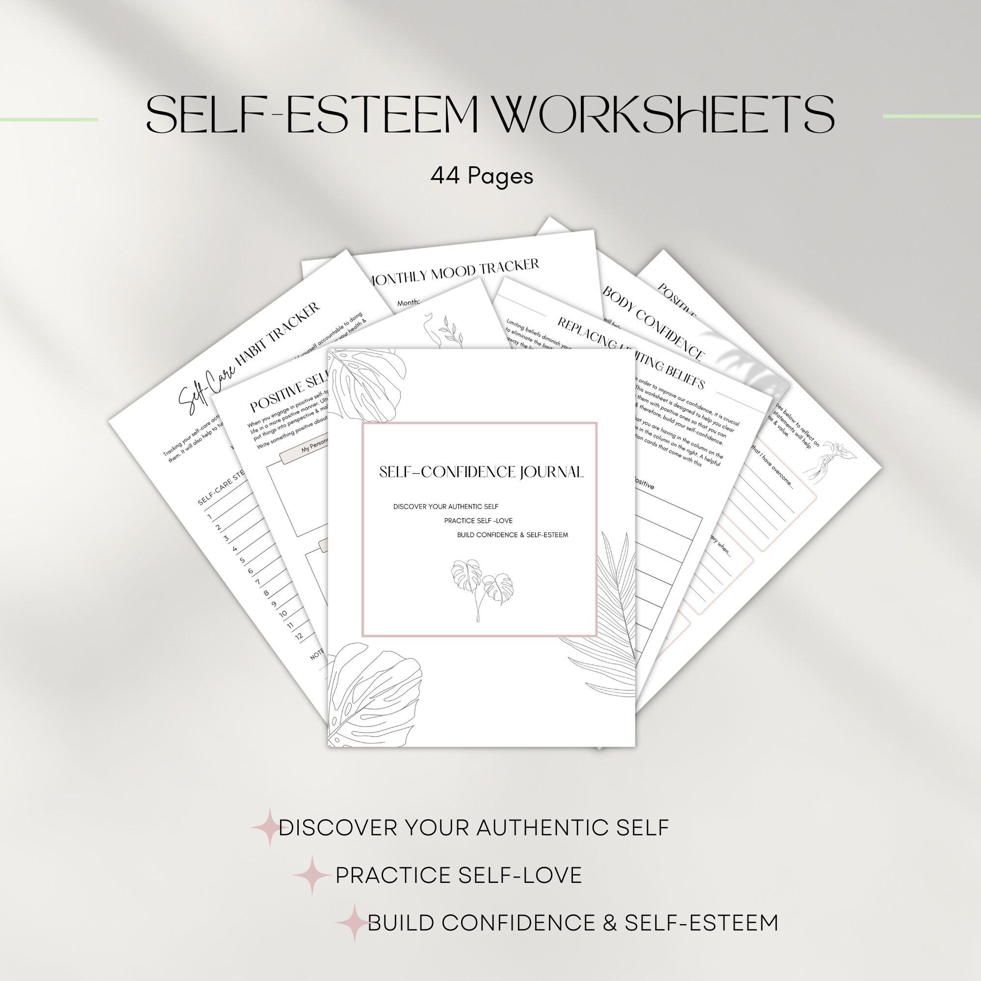 Mental Health Journal Bundle, Printable Worksheets, Wellness Planner ...