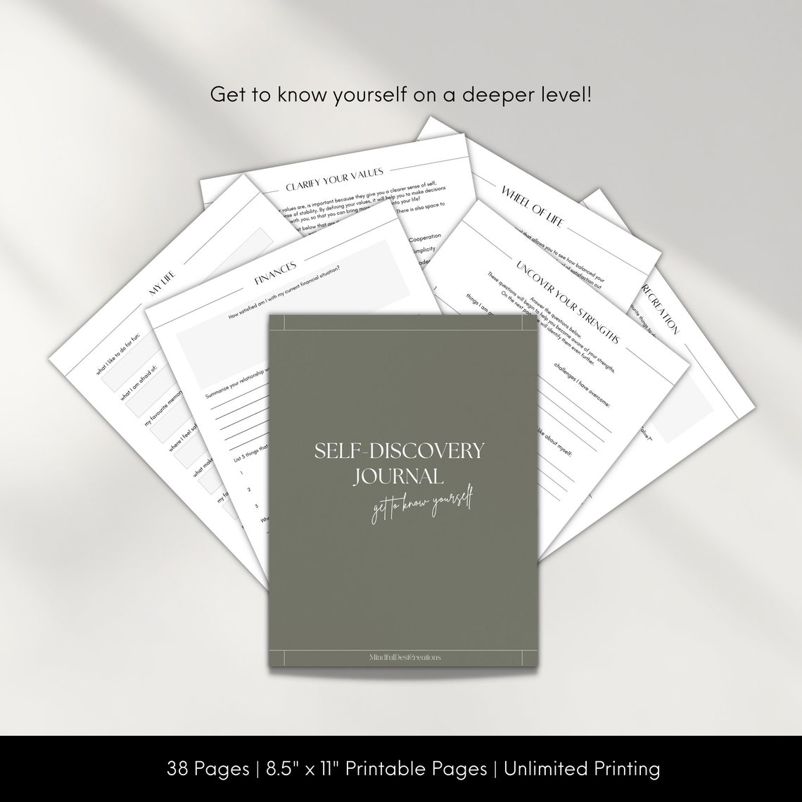 Self Discovery Journal Printable, Get to Know Yourself Workbook, Self ...
