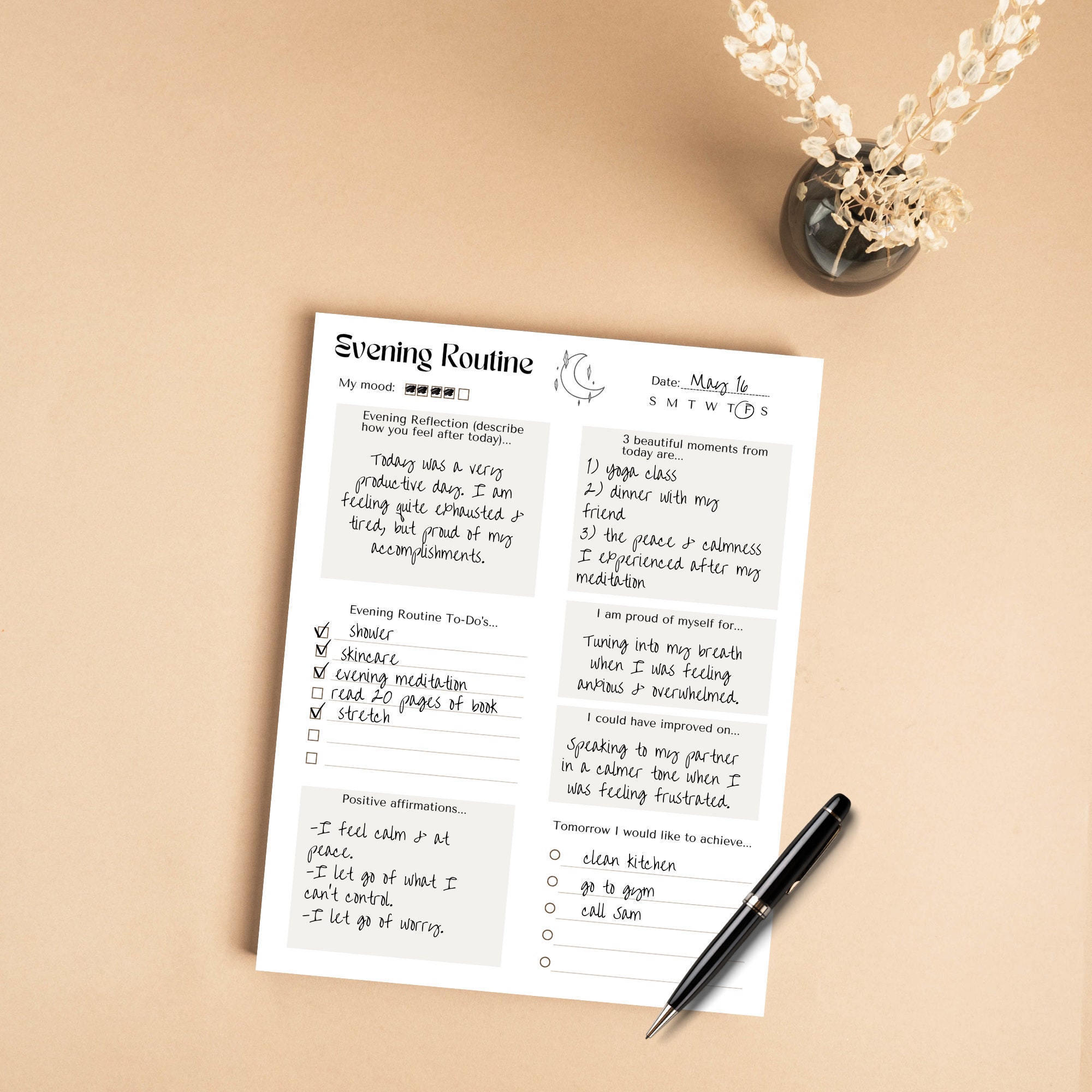 Morning & Evening Routine Printable, Morning Evening Planner, Morning ...