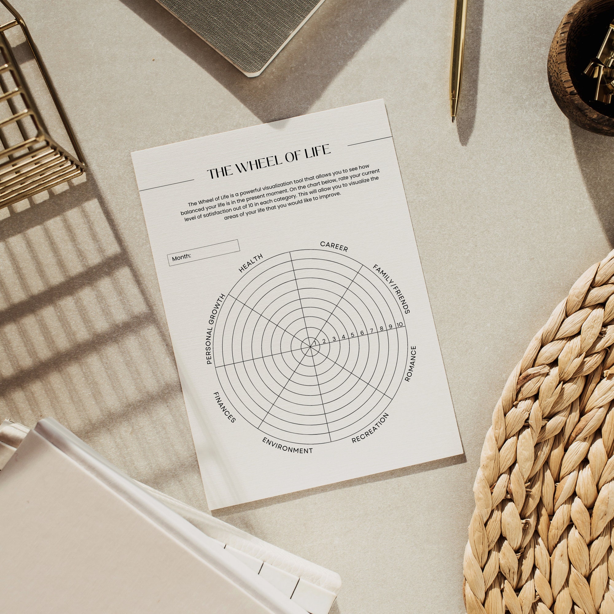 Wheel of Life Worksheet Template Wheel of Life Printable - Etsy Canada