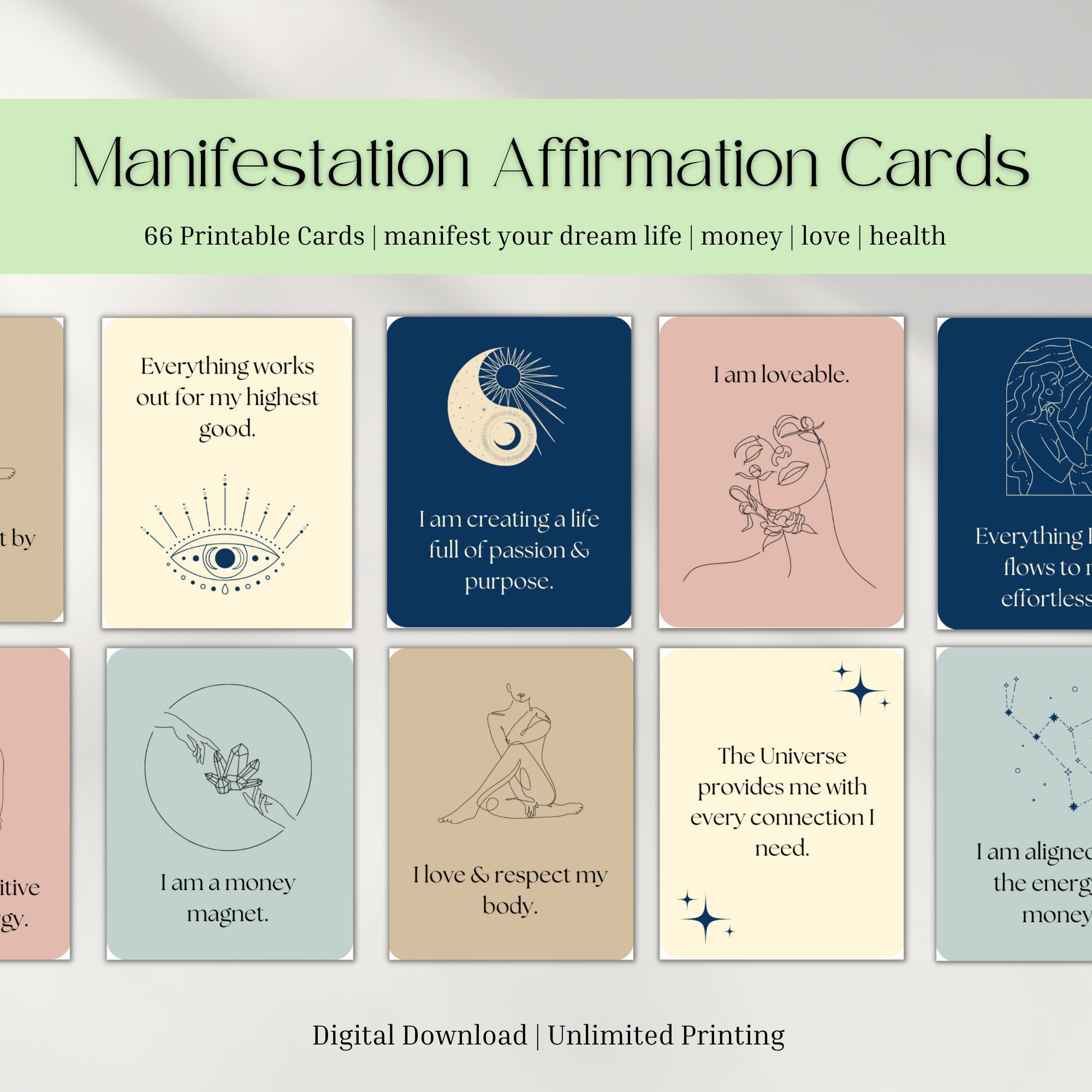 66 Printable Manifestation Affirmation Cards Positive - Etsy Australia