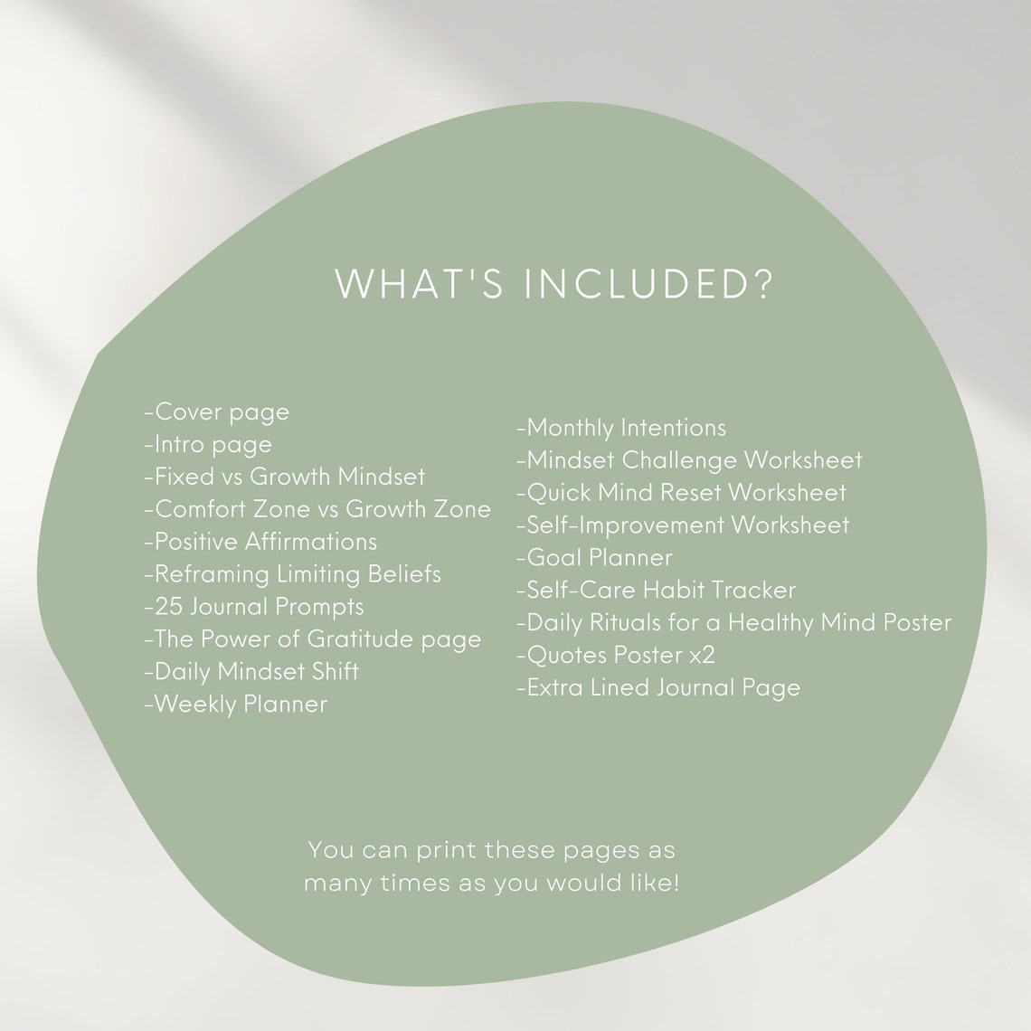 Growth Mindset Planner Printable Mindset Journal Mindset - Etsy