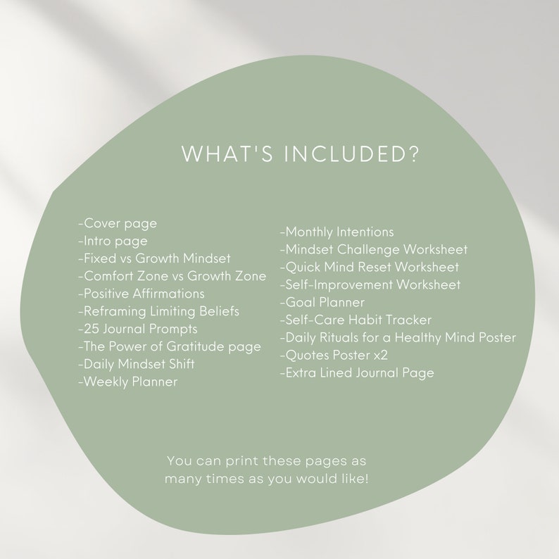 Growth Mindset Planner Printable Mindset Journal Mindset - Etsy