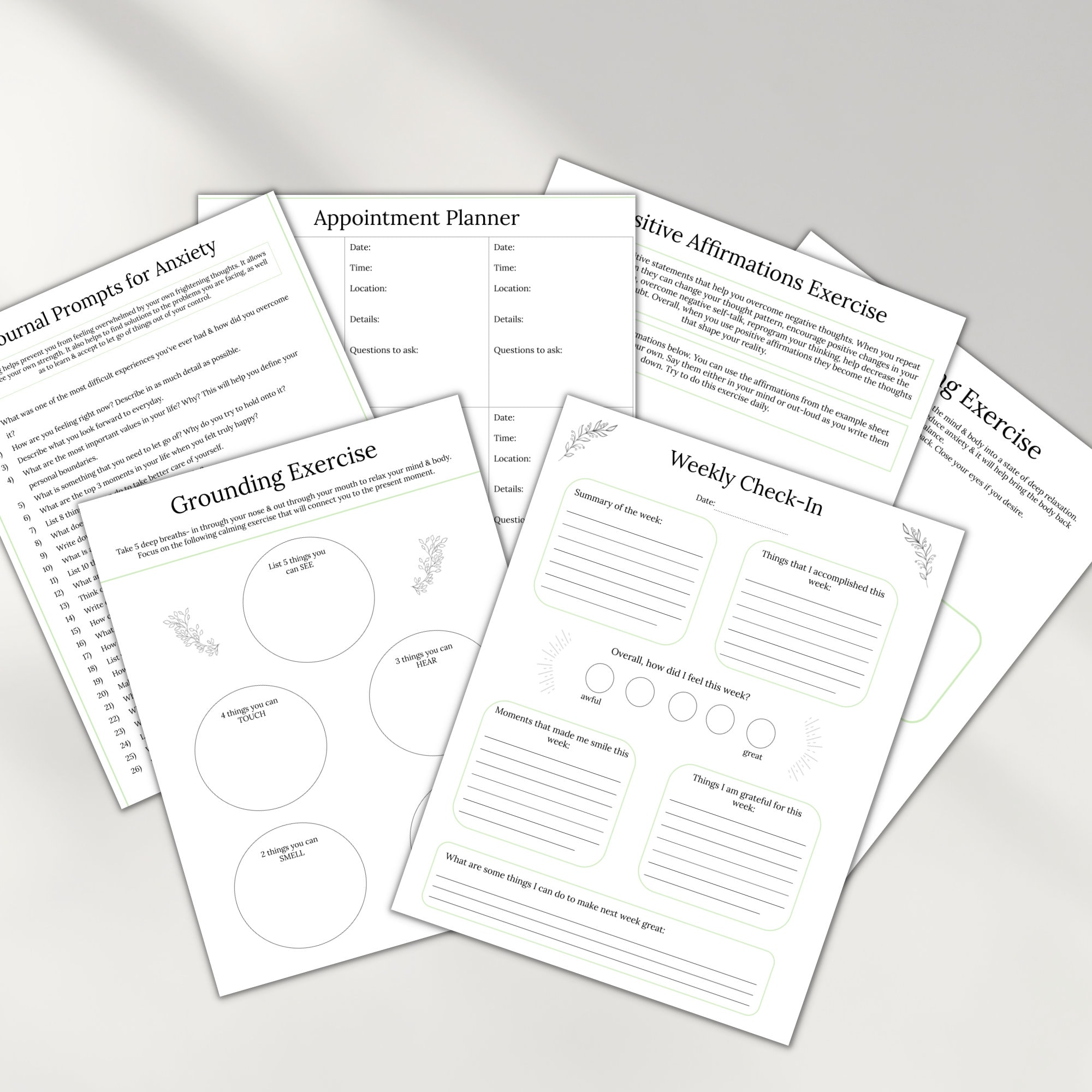 Anxiety Printable Worksheets Anxiety Journal Digital Mental | Etsy Canada