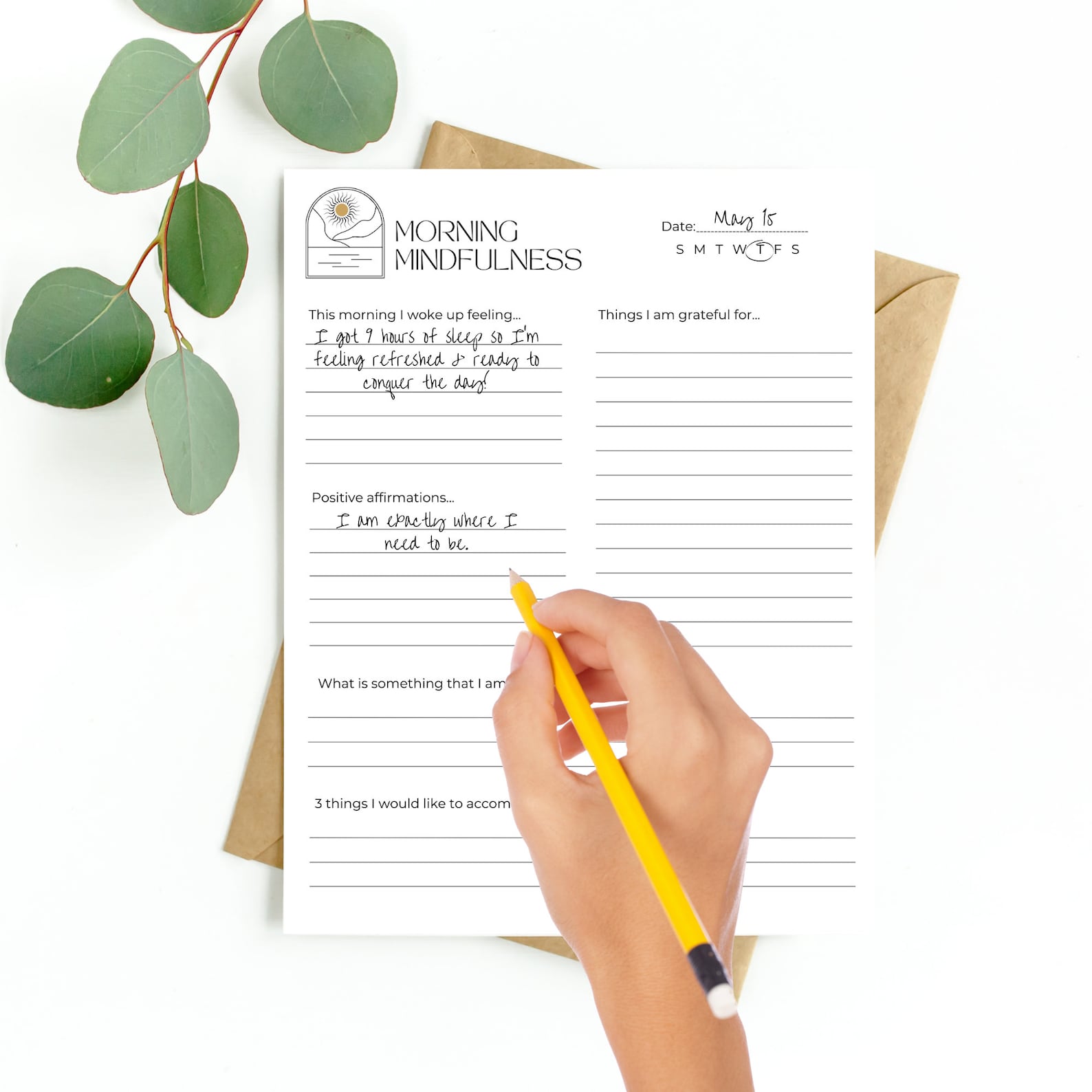 Printable Daily Mindfulness Journal, Self Reflection Guided Journal ...