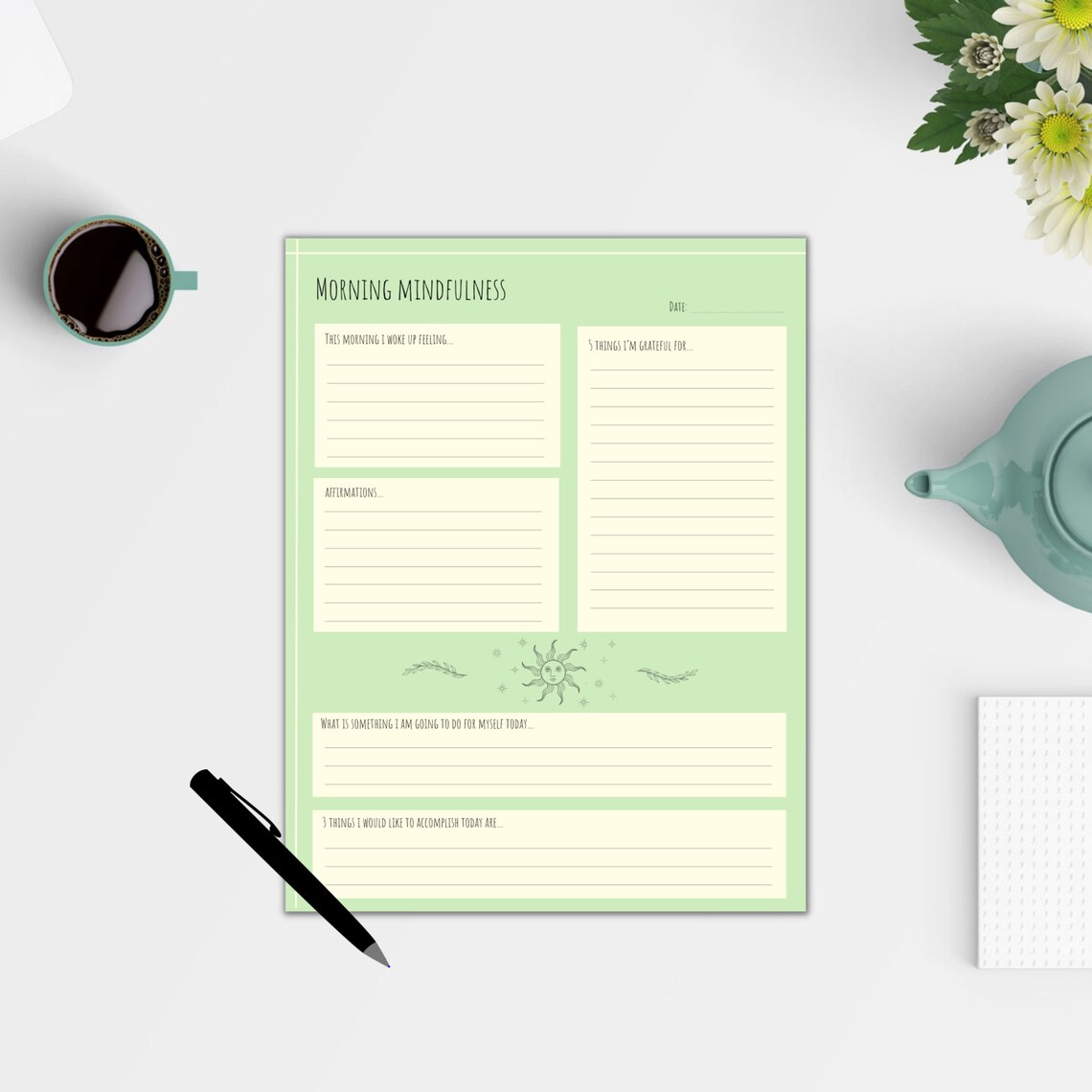 Printable Daily Mindfulness Journal Self Reflection Guided | Etsy