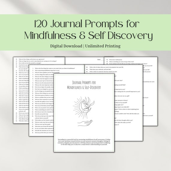 120 Journal Prompts Printable Journal Prompts Mindfulness - Etsy Canada