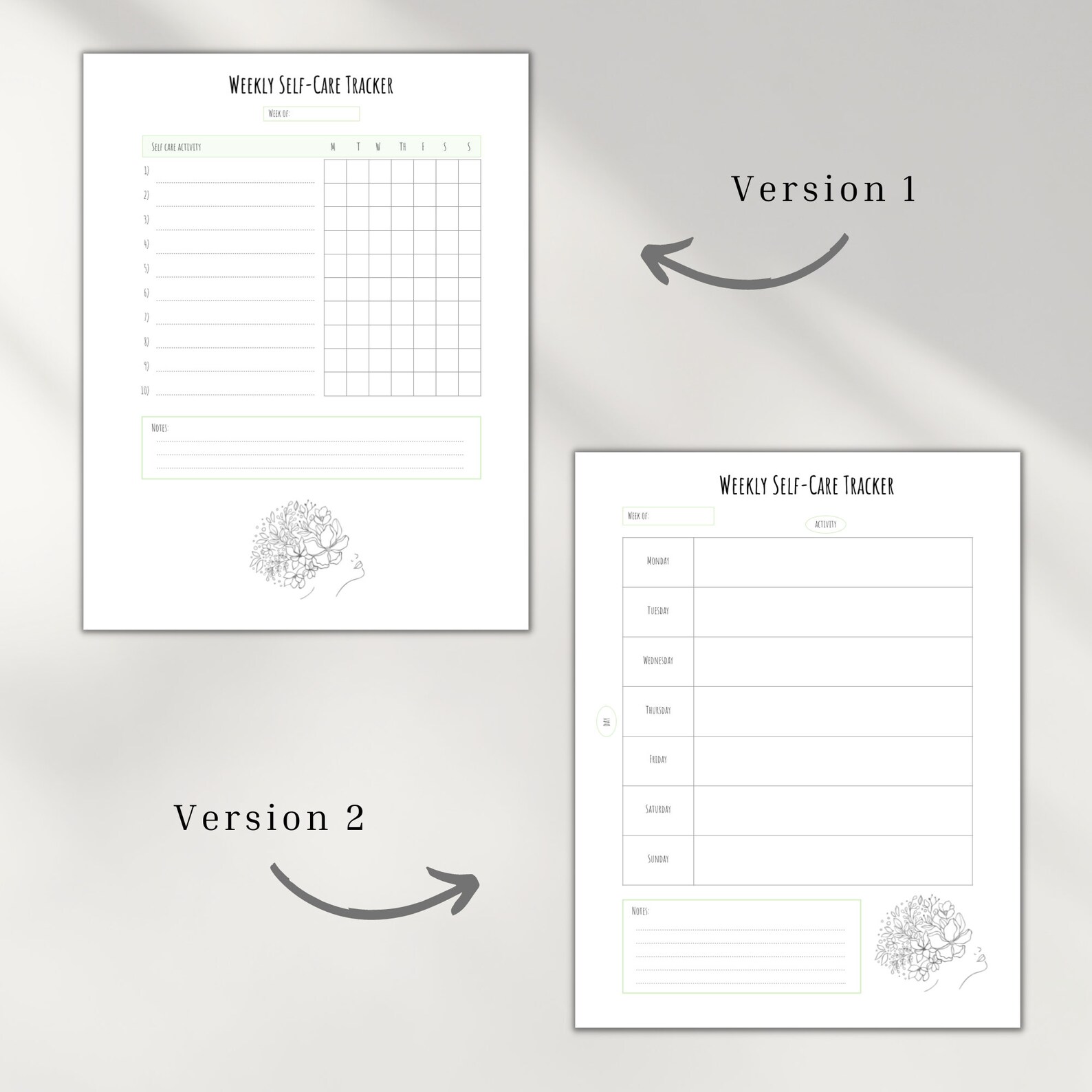 Printable Self Care Tracker, Self Care Checklist, Wellness Planner ...