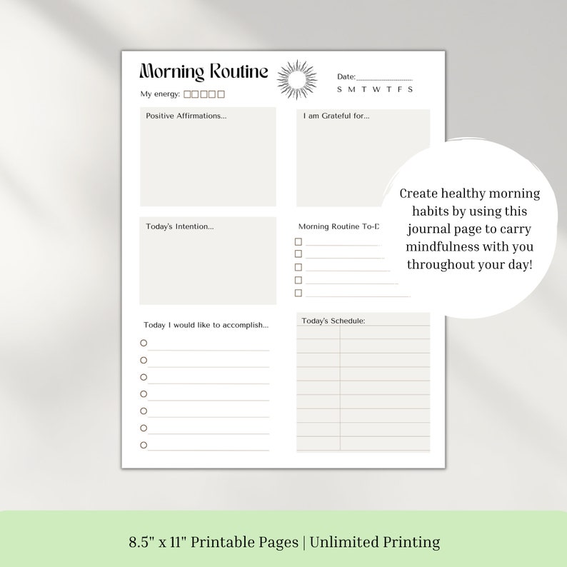 Morning Routine Planner, Morning Routine Printable, Morning Routine ...
