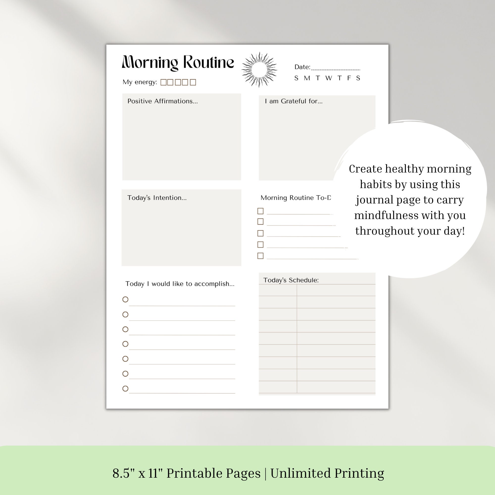 Morning Routine Planner, Morning Routine Printable, Morning Routine ...