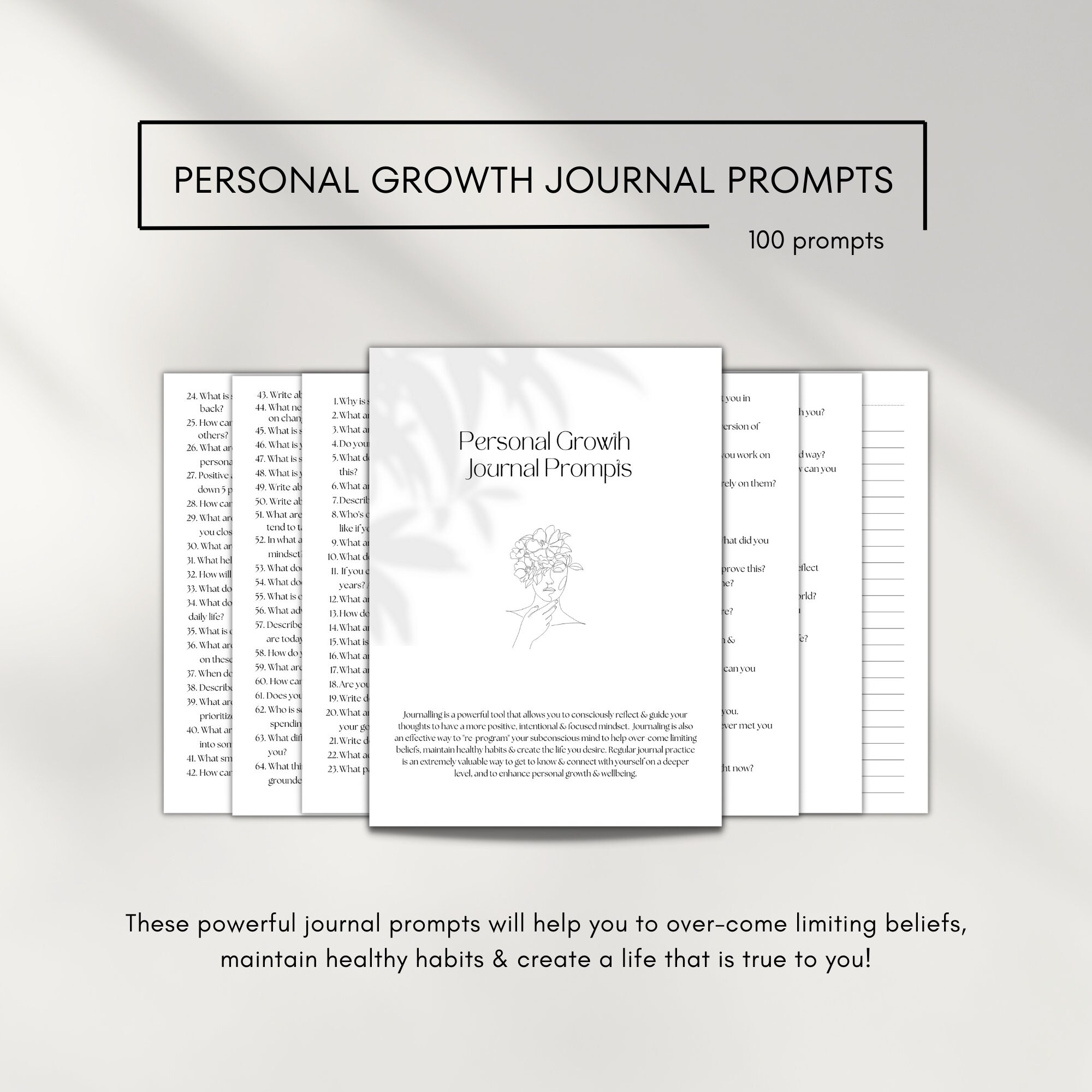 Personal Growth Bundle Self Growth Journal Self Improvement - Etsy