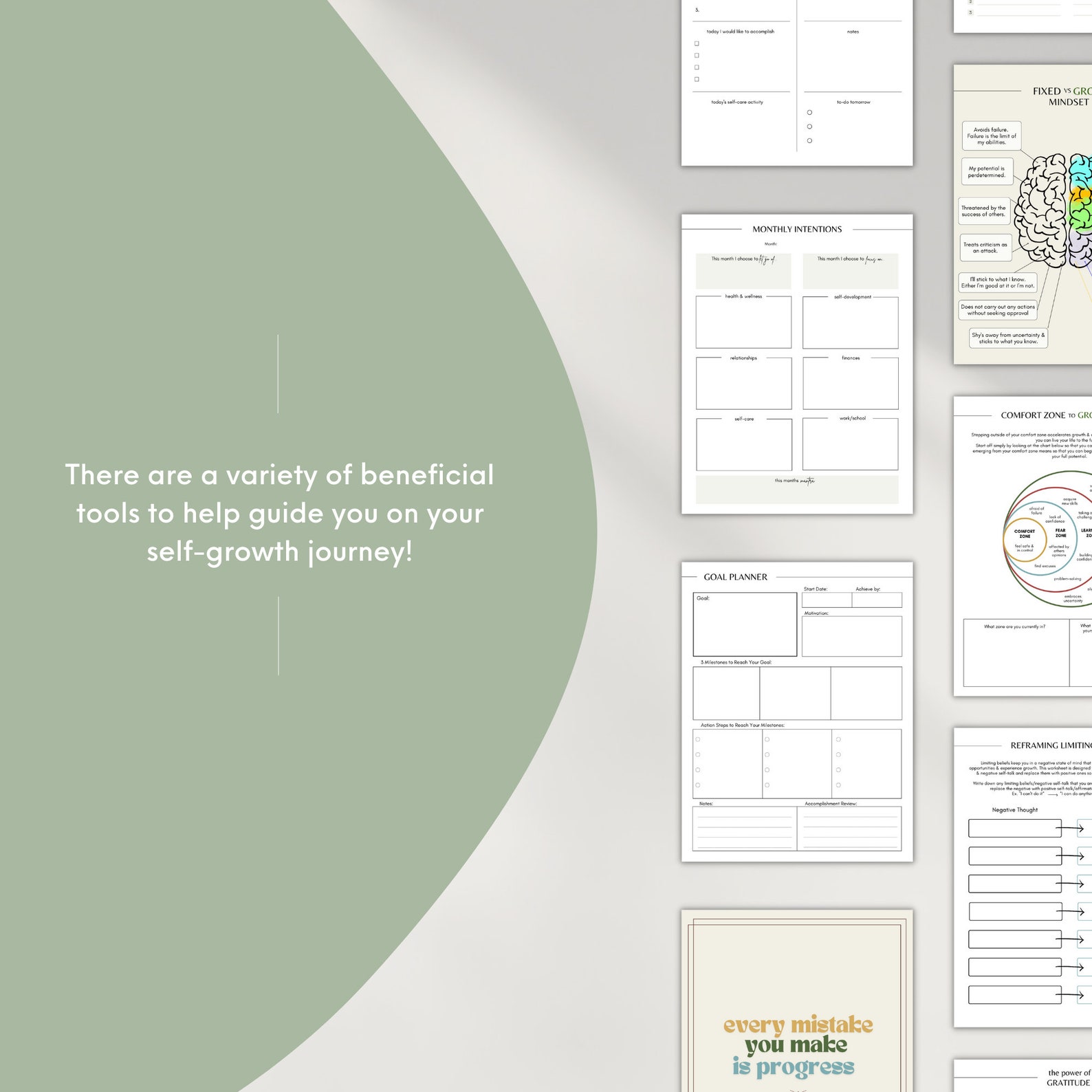 Growth Mindset Planner Printable Mindset Journal Mindset - Etsy Canada