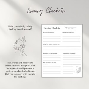 Evening Check in Journal, Evening Mindfulness Journal Template, Daily ...