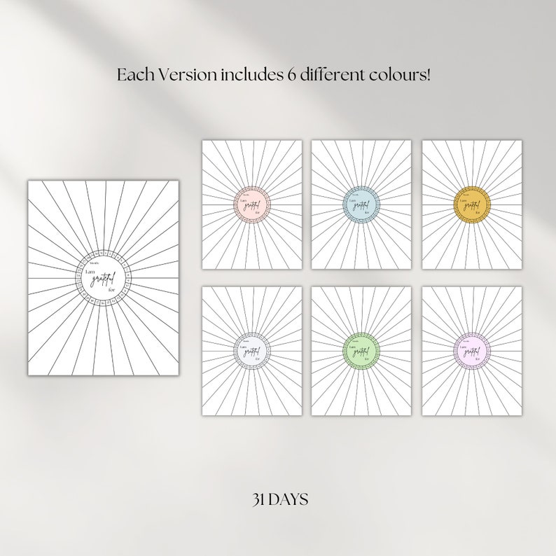 Gratitude Sunshine Log Printable, Sun Ray Bullet Journal, Mindfulness ...