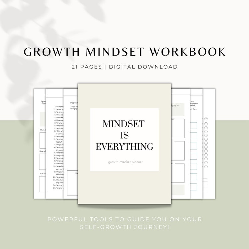 Growth Mindset Planner Printable Mindset Journal Mindset - Etsy