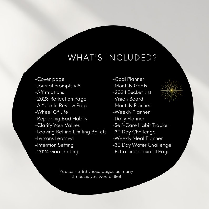 New Year Resolution Planner, 2023 Reflection, 2024 Intention Setting ...