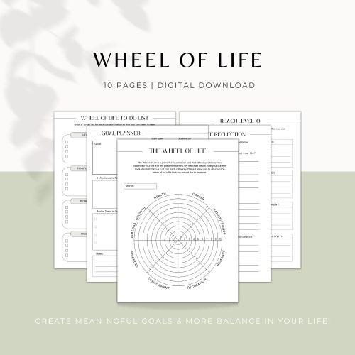 Life Balance Wheel Template Printable Worksheets & Notes - Etsy