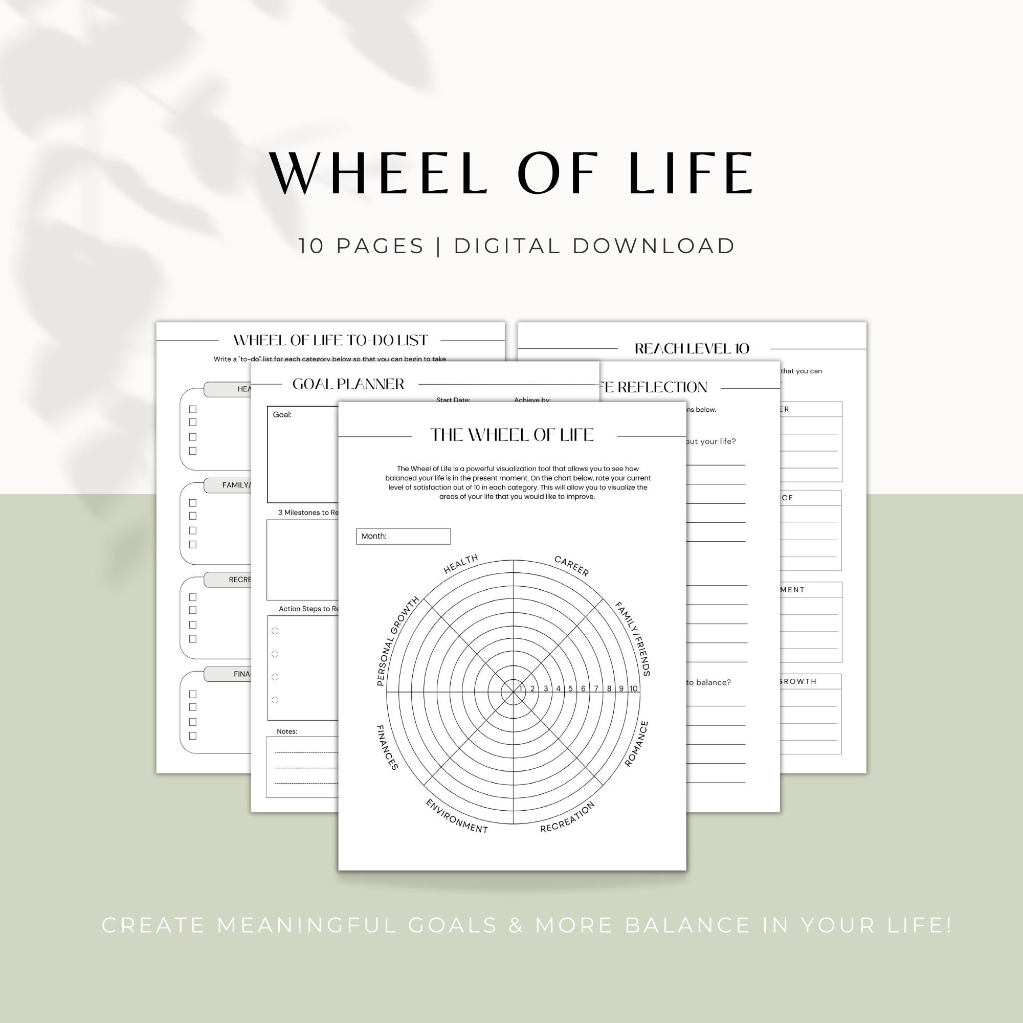 Wheel of Life Worksheet Template Wheel of Life Printable - Etsy Canada