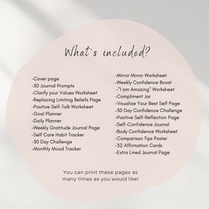 Self Confidence Worksheets, Self Esteem Workbook, Mental Health ...