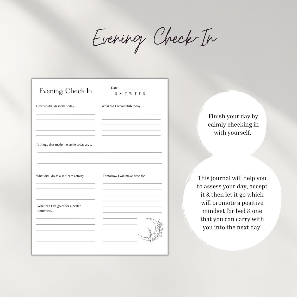 Printable Daily Mindfulness Journal Self Reflection Guided - Etsy
