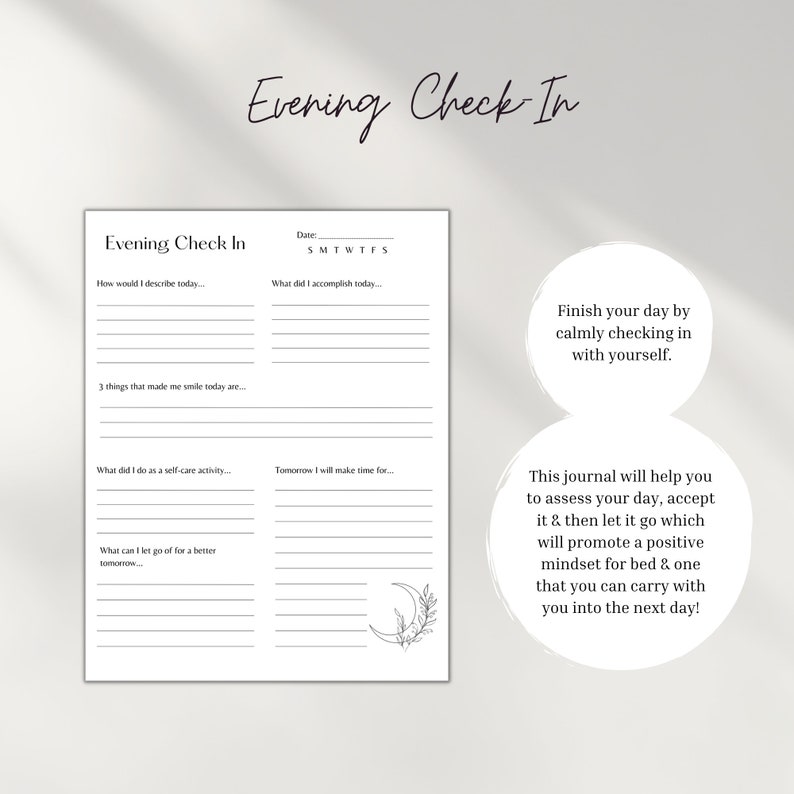 Printable Daily Mindfulness Journal, Self Reflection Guided Journal ...