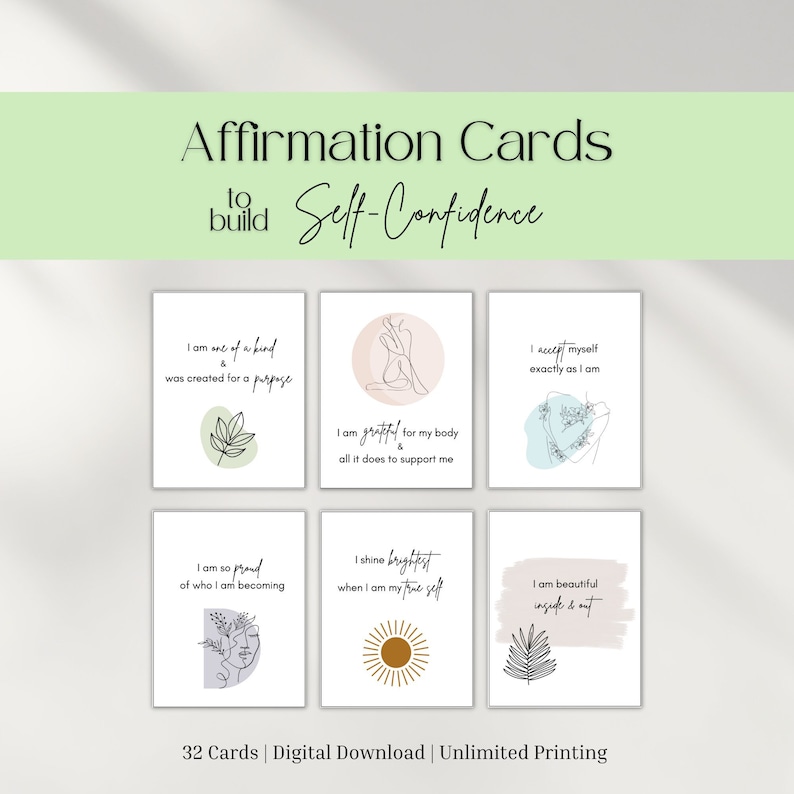 32 Printable Positive Affirmation Cards Affirmation Cards for - Etsy