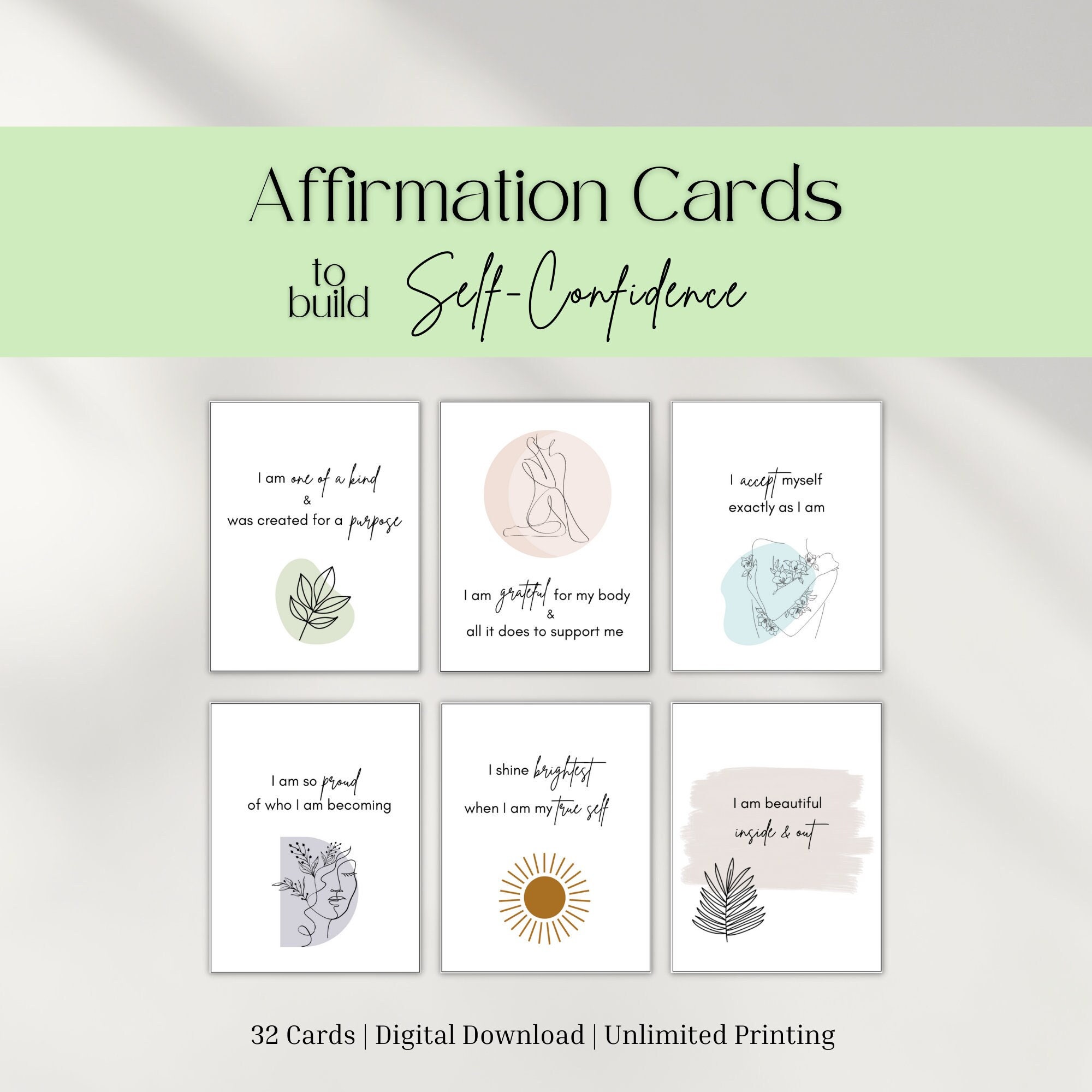 32 Printable Positive Affirmation Cards Affirmation Cards for - Etsy ...