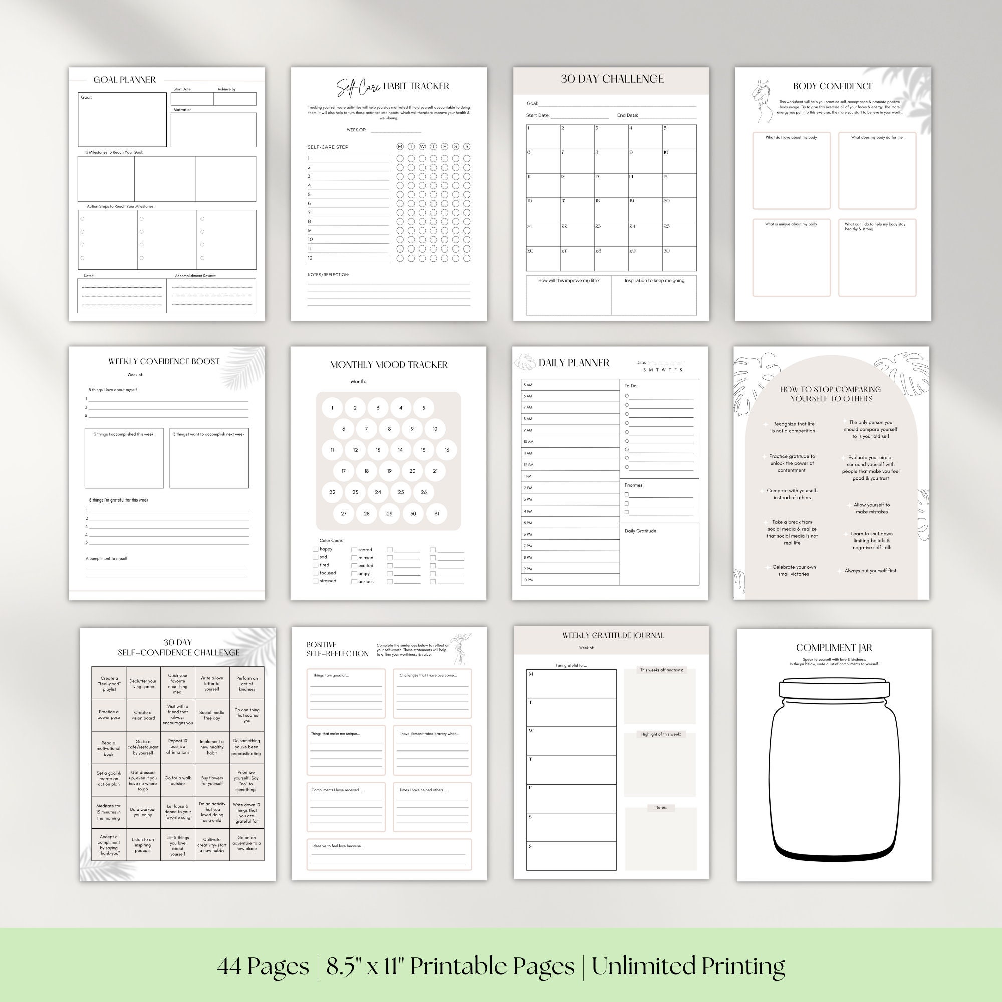 Self Confidence Worksheets Self Esteem Workbook Mental - Etsy