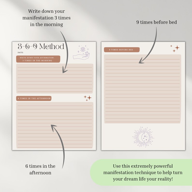 369 Manifestation Printable Journal 369 Method Manifest Etsy UK