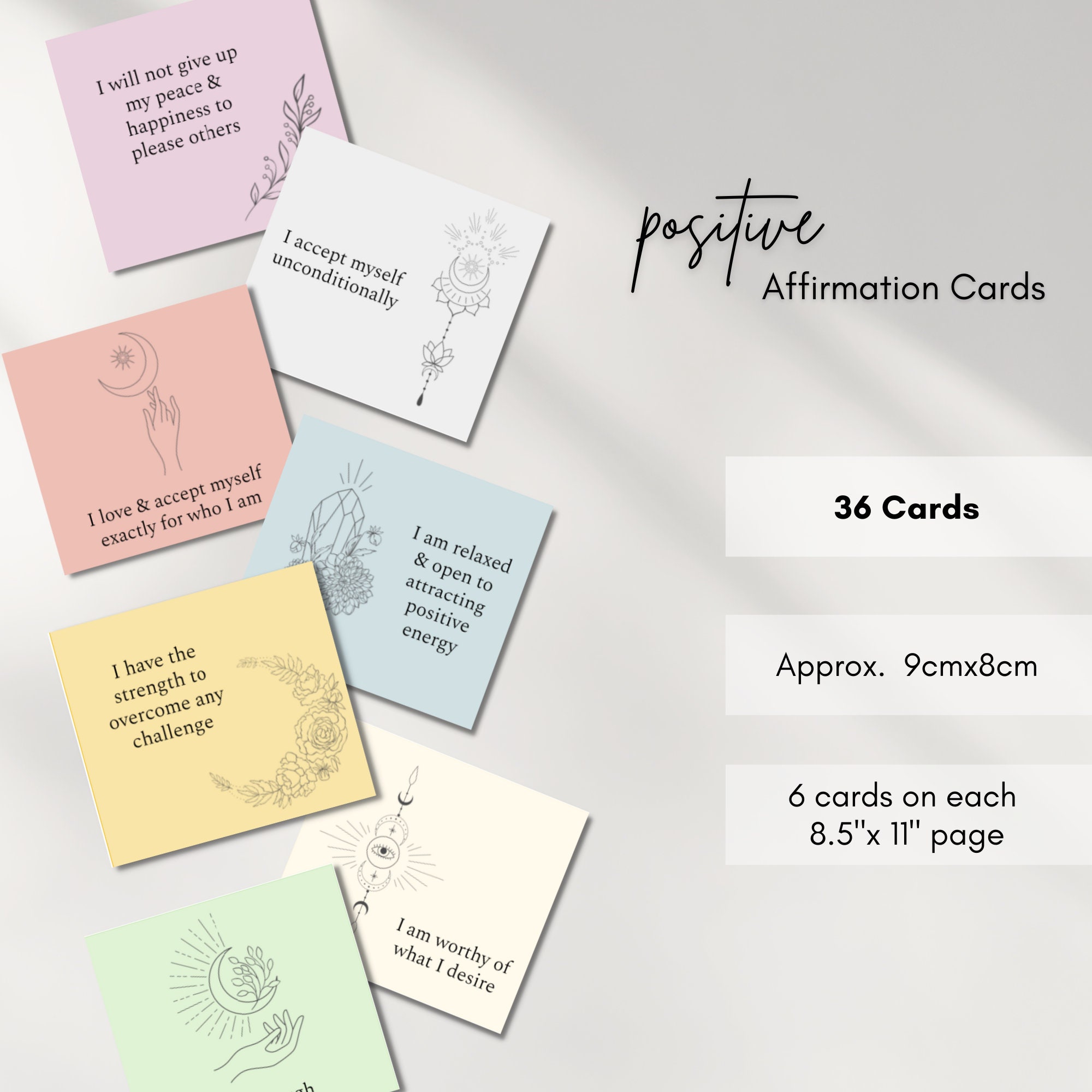 Mental Health Affirmation Card Bundle, Anxiety, Social Anxiety ...