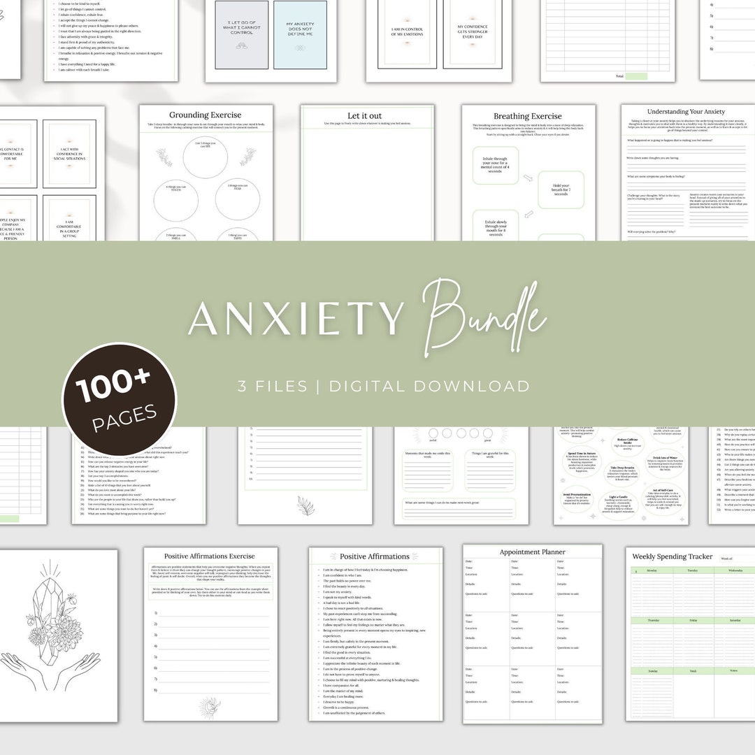 Anxiety Bundle, Anxiety Worksheets, Affirmation Cards, Social Anxiety ...