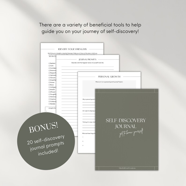 Self Discovery Journal Printable, Get to Know Yourself Workbook, Self ...