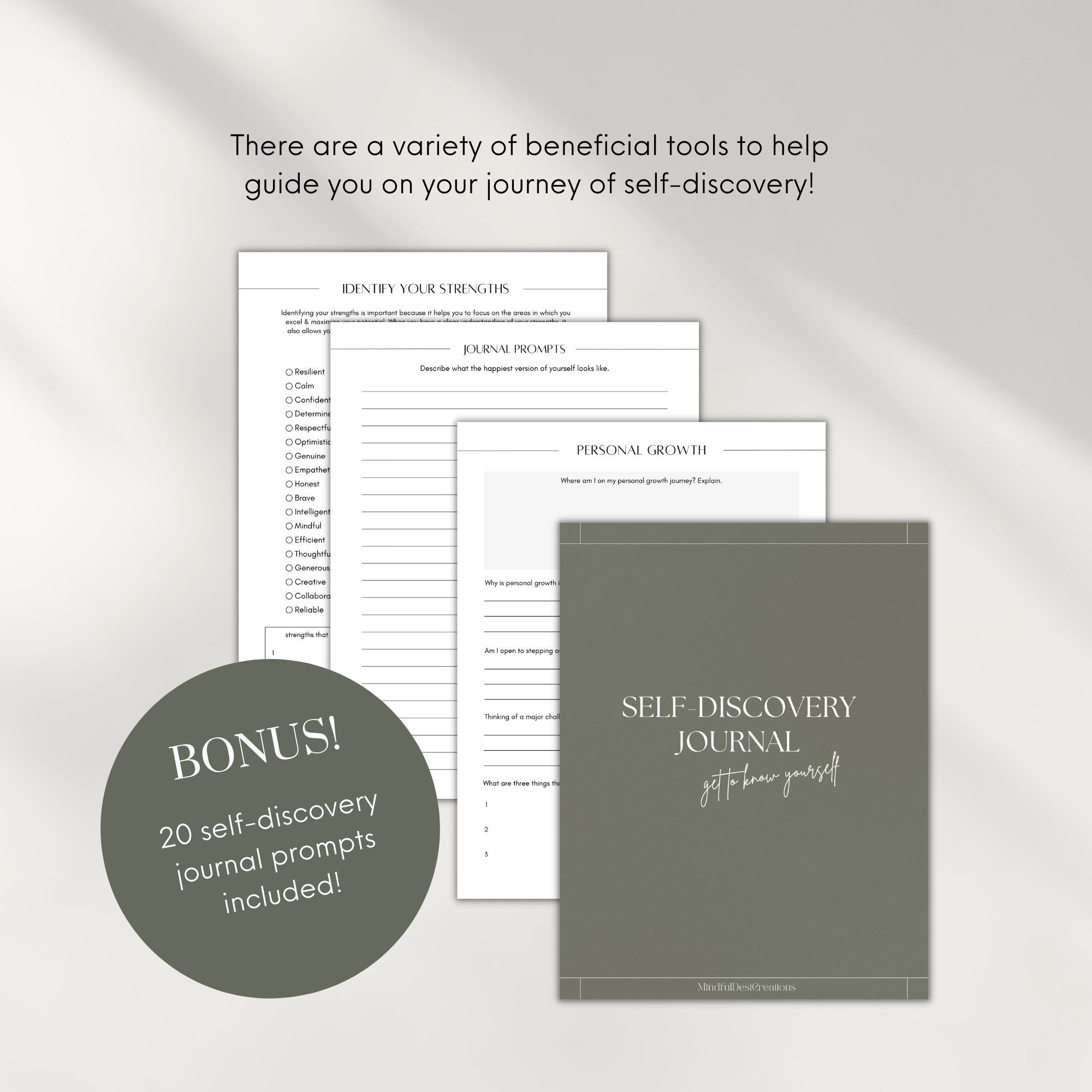 Self Discovery Journal Printable, Get to Know Yourself Workbook, Self ...