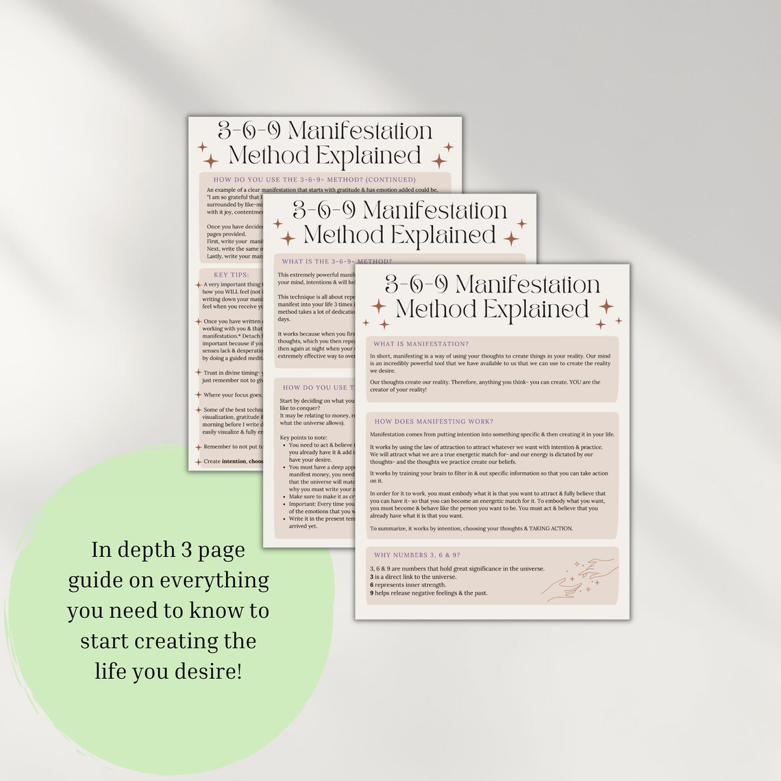 369 Manifestation Printable Journal 369 Method Manifest - Etsy Canada