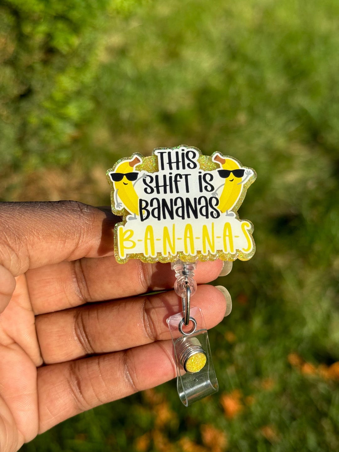 Shift is Bananas Retractable Badge Reel, Nurse ID Badge Holder, Shift ...