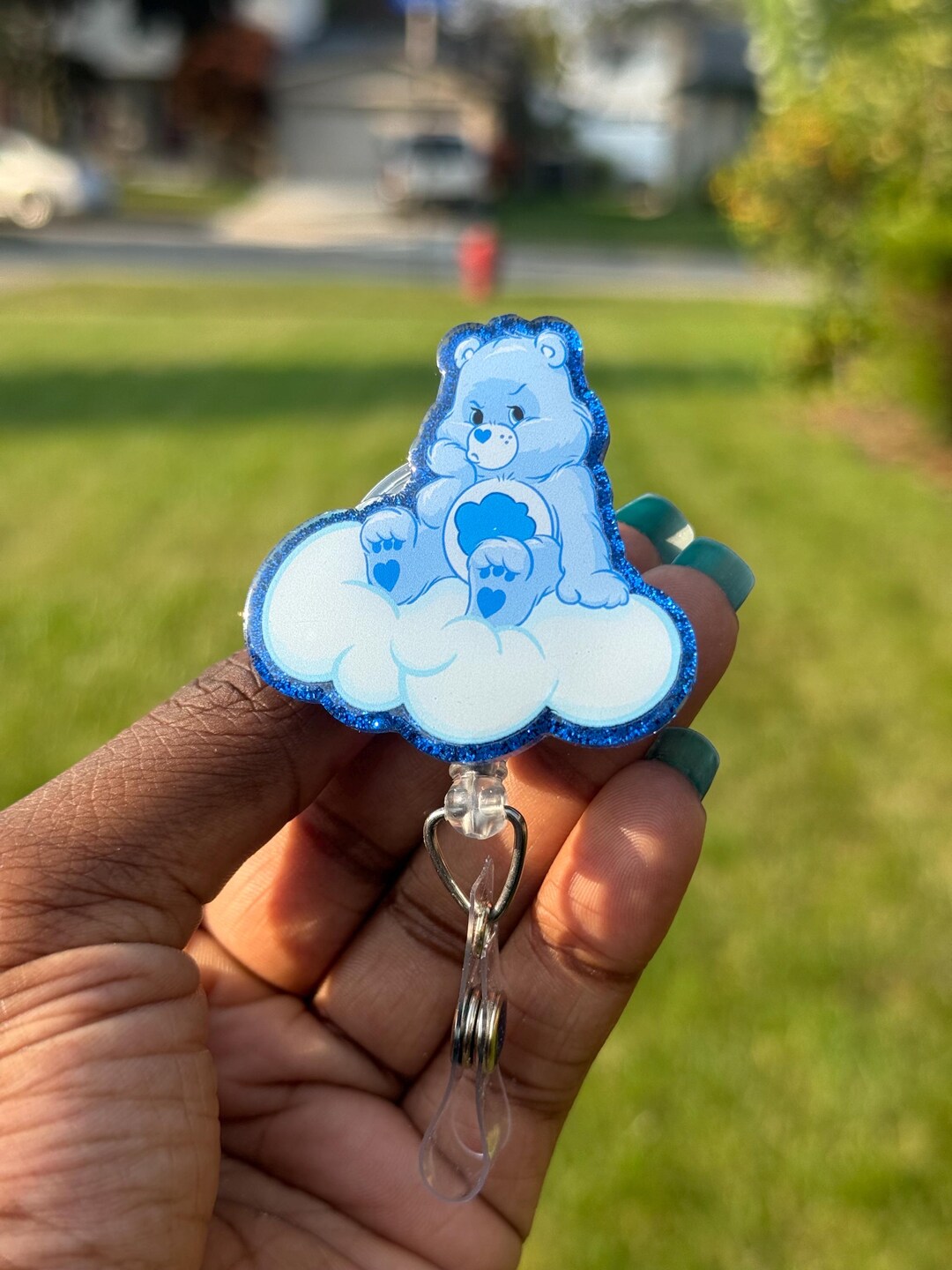 Grumpy Bear Inspired Badge Reel, CB Fan Art ID Holder, PICU Badge Reel ...