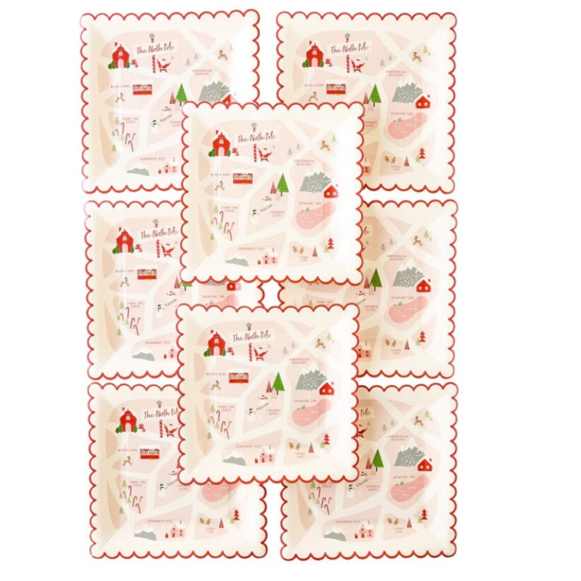 North Pole Paper Plate, Christmas Paper Plates, Christmas Party Plates ...