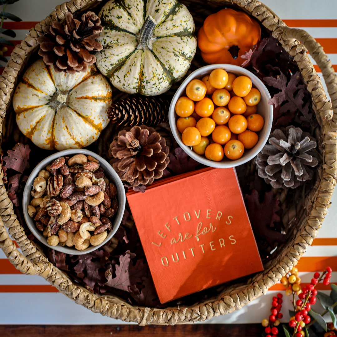 Leftovers Are for Quitters Cocktail Napkins, Thanksgiving Cocktail ...