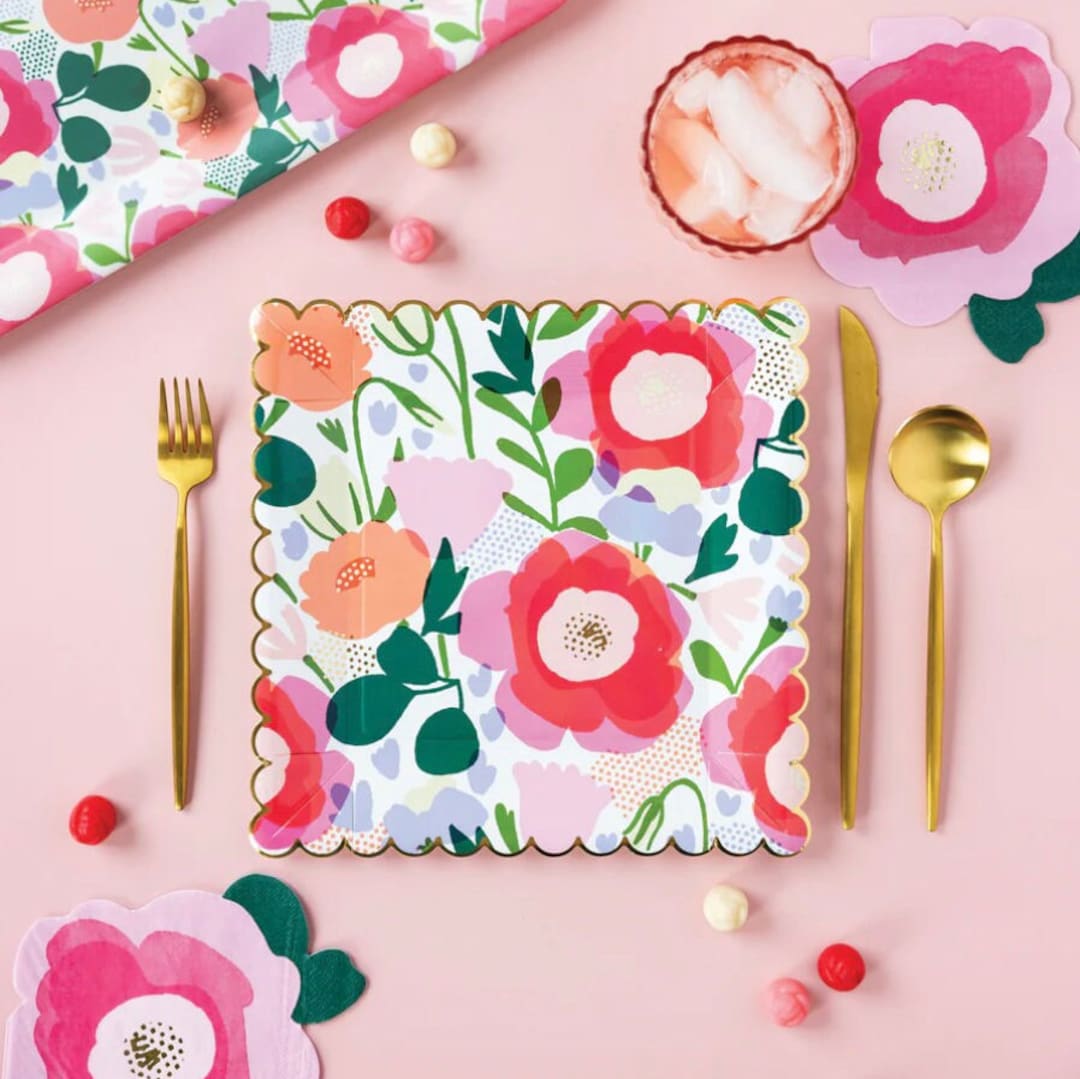 Floral Spring Paper Plates, Easter Paper Plate, Mothers Day Plates ...