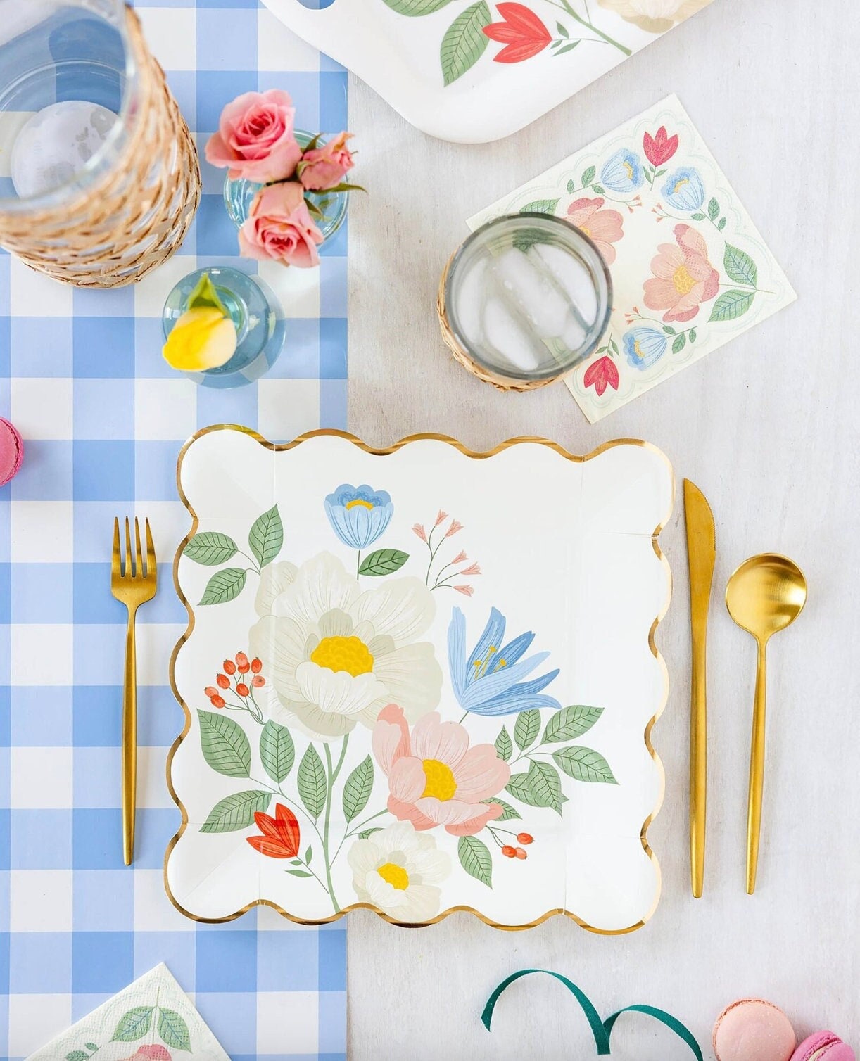 Floral Paper Plate, Easter Paper Plate, Decorative Paper Plates, Spring ...